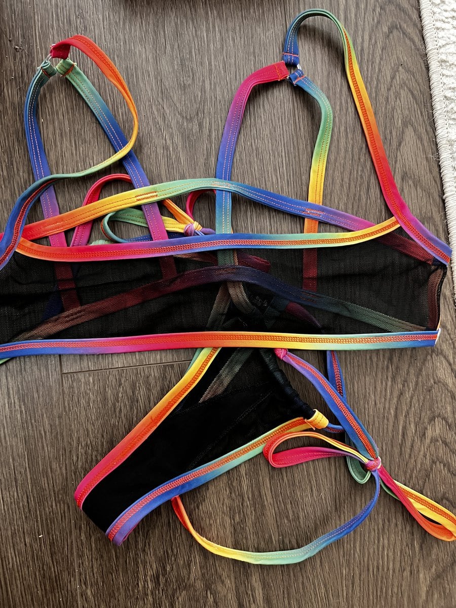 Clothing :: Joanna Angel Colorful Bra and Thong from Miles Long Shoot ...